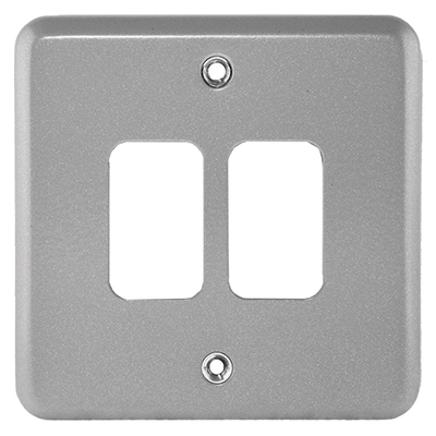 2 Gang Front Plate Metalclad| Electrical Wholesaler
