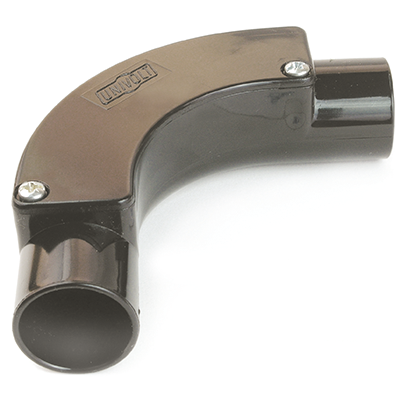 Electrical Wholesaler. 25mm PVC Conduit Inspection Bend - Black