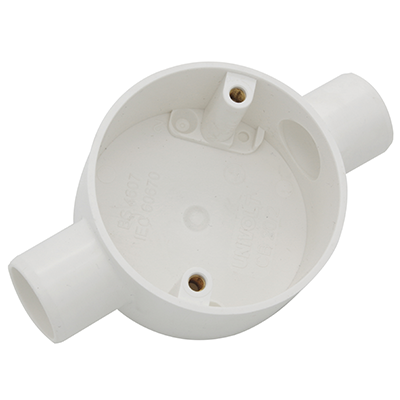 20mm Through 2 Way Box White| Electrical Wholesaler