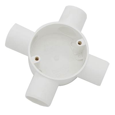 20mm Intersection 4 Way White| Electrical Wholesaler