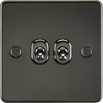 Flat Plate 10AX 2G 2-way Toggle Switch - Gunmetal| Electrical Wholesaler