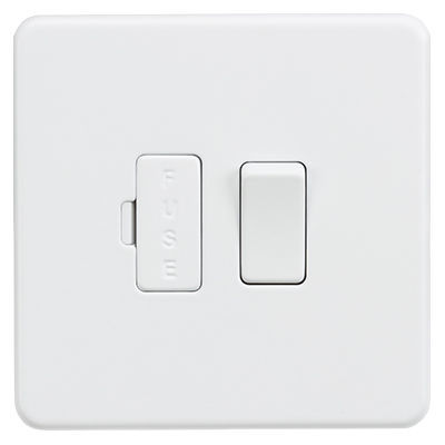 Screwless 13A Switched Fused Spur Unit - Matt White| Electrical Wholesaler