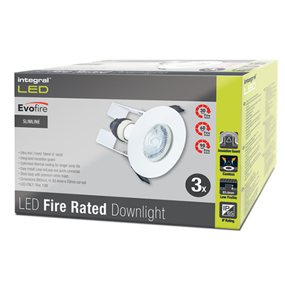 INTEGRAL 3PACK EVOFIRE FIRE RATED IP65 INSULATION GUARD (WHITE ...