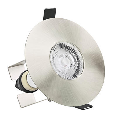 Integral Evofire IP65 Round Satin Nickel 70-100mm cutout Downlight with ...