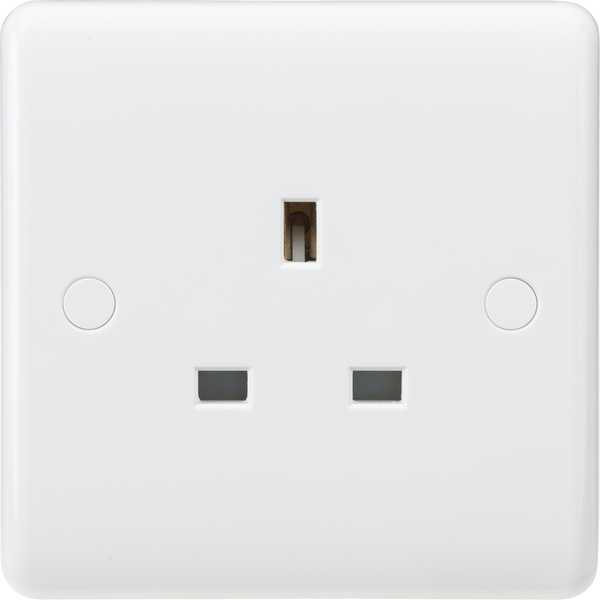 Electrical Wholesaler. Curved Edge 13A 1G Unswitched Socket
