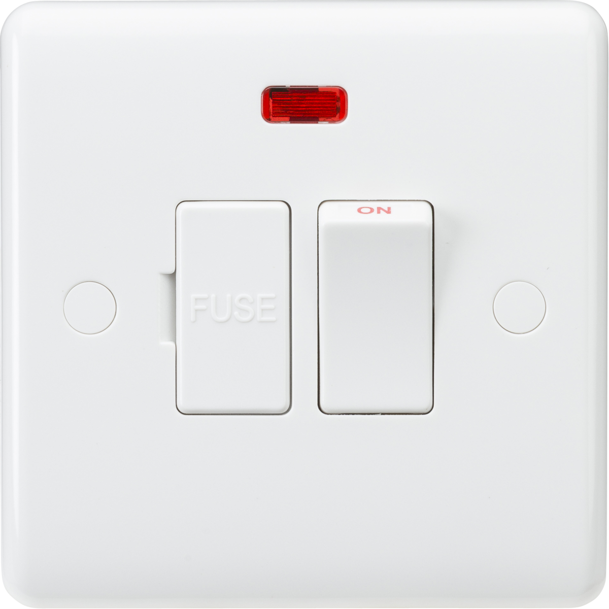 Curved Edge 13A Switched Fused Spur Unit with Neon| Electrical Wholesaler