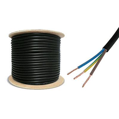 1.00mm Black Three Core PVC Flexible Cable - 50MTR| Electrical Wholesaler