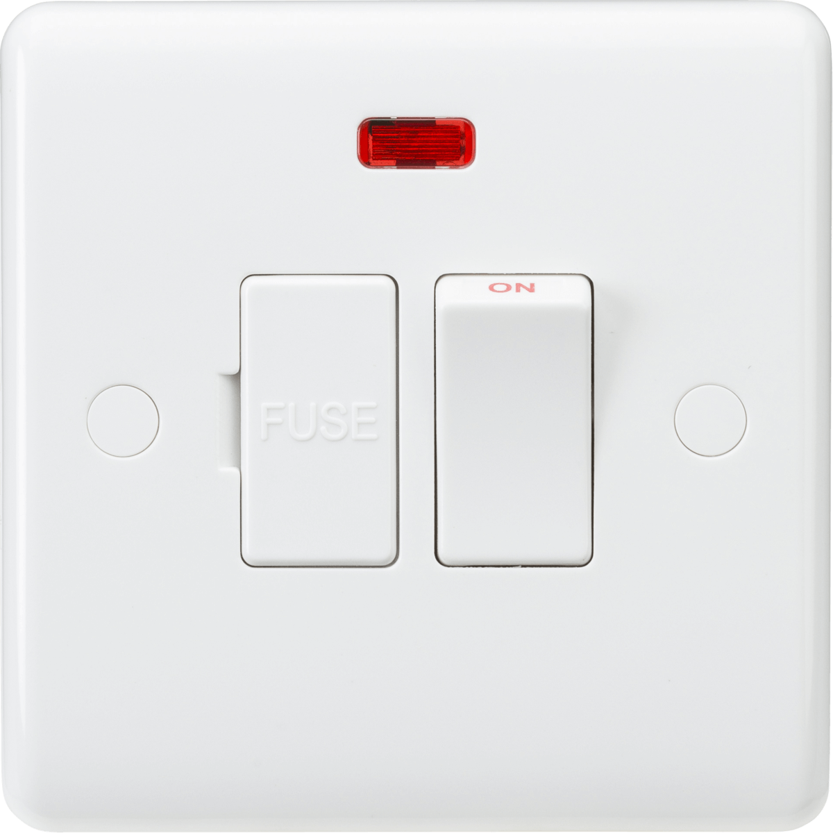 Curved Edge 13A Switched Fused Spur Unit with Neon| Electrical Wholesaler