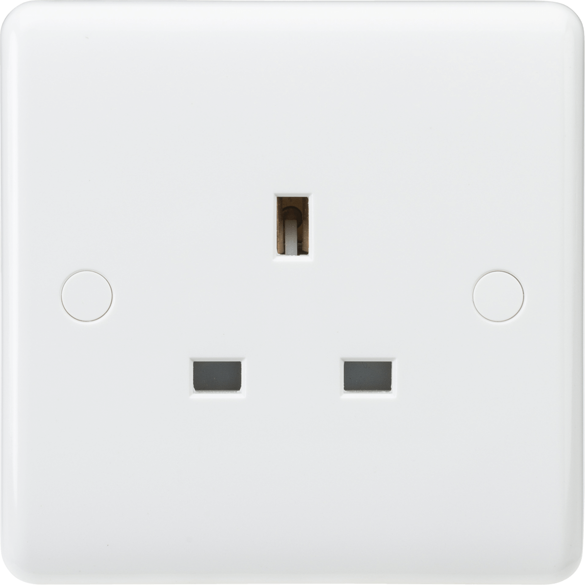 Electrical Wholesaler. Curved Edge 13A 1G Unswitched Socket