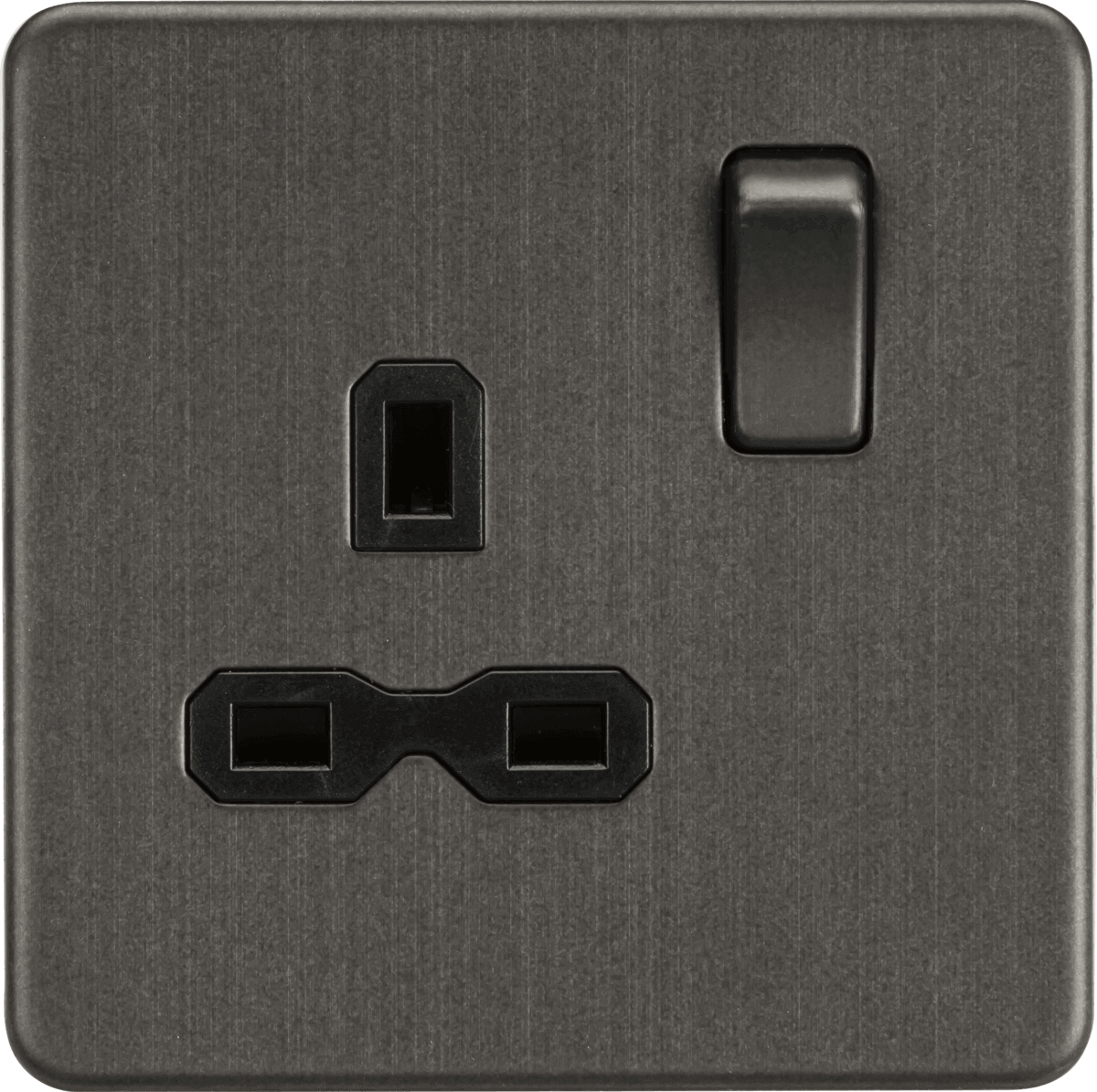 Screwless 13A 1G DP switched socket - Smoked Bronze| Electrical Wholesaler