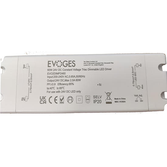 60W 24V DC Constant Voltage Triac Dimmer LED Driver | Electrical Wholesaler