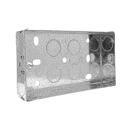 2 Gang 25mm Metal Back Box| Electrical Wholesaler