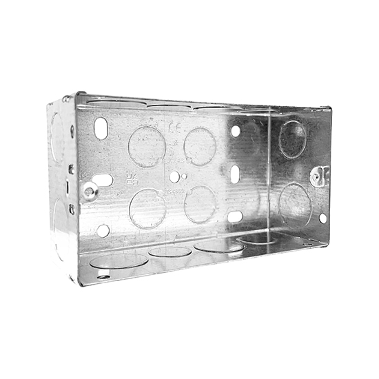 2 Gang 47mm Metal Back Box| Electrical Wholesaler