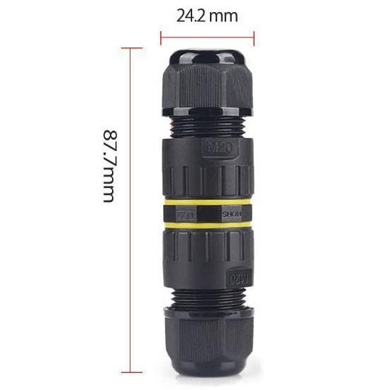 IP68 400V 24A Waterproof Outdoor Inline Cable Connector M20 - Pack of 2 ...