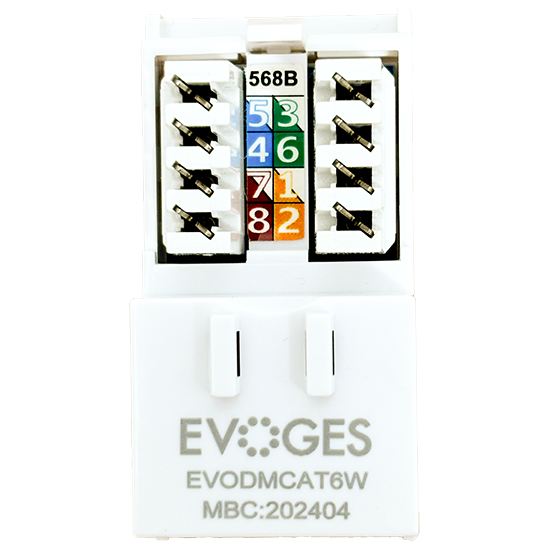 Evoges EVODMCAT6W | White Cat6 RJ45 Network Data Outlet Module ...