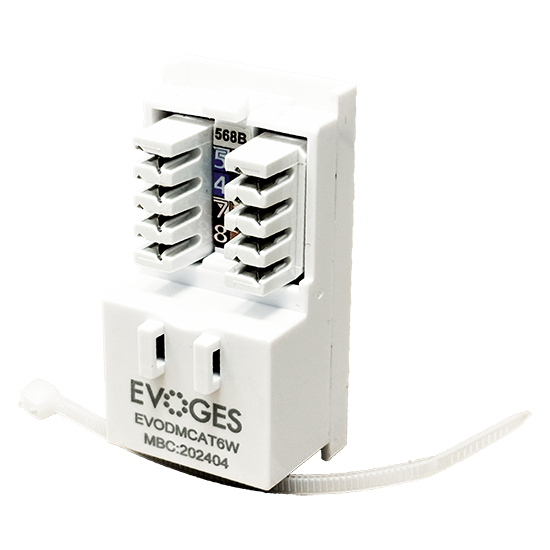 Evoges EVODMCAT6W | White Cat6 RJ45 Network Data Outlet Module ...