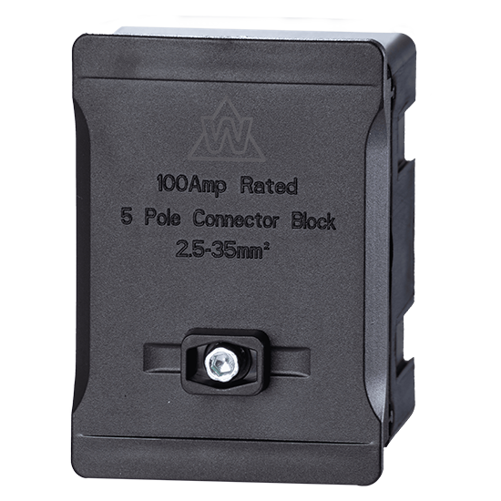 5 Way 100A Single Pole Terminal Block - Black | Electrical Wholesaler